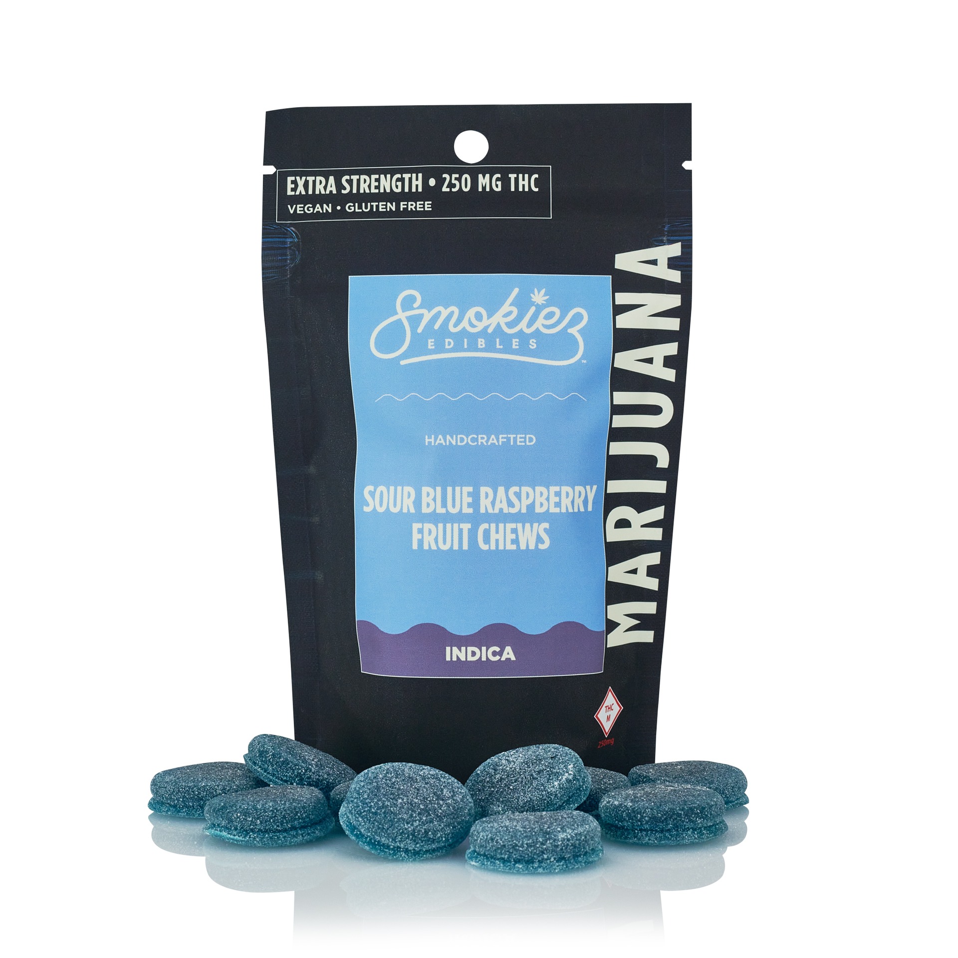Smokiez Edibles: EXTRA-STRENGTH! Sour Blue Raspberry Indica 250mg THC ...