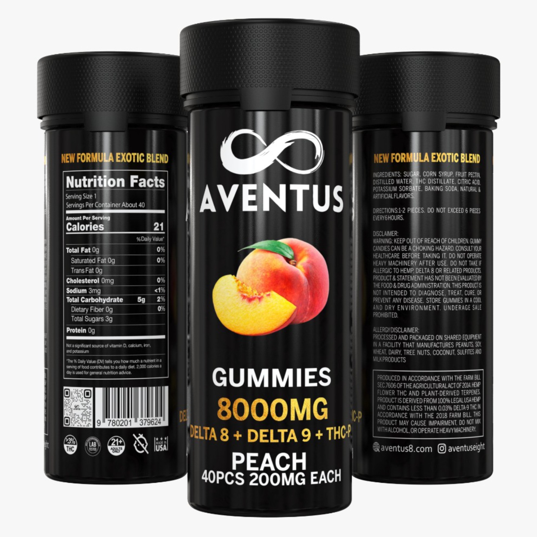 Aventus 8: 8000MG AVENTUS8 GUMMIES PEACH DELTA 8 + DELTA 9 + THC-P ... Aventus 8: 8000MG AVENTUS8 GUMMIES PEACH DELTA 8 + DELTA 9 + THC-P ...