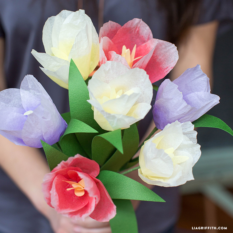 Ombre Tissue Tulips for Spring - Lia Griffith