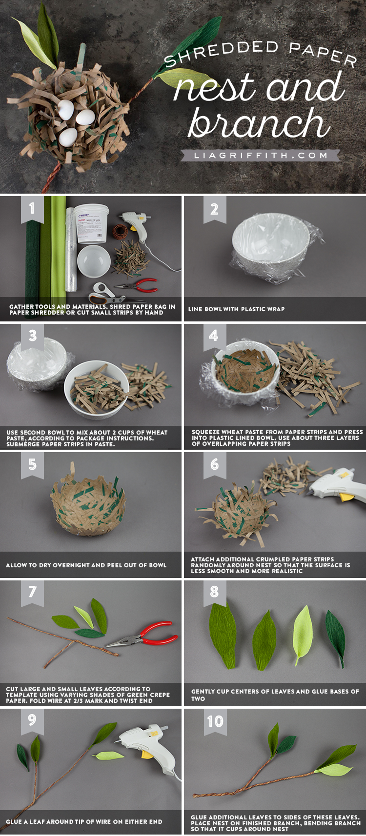 DIY Shredded Paper Nests for Easter Decor