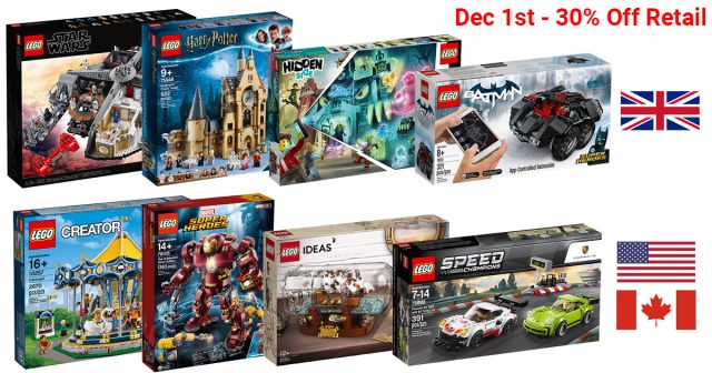 December 1st deals on LEGO online store with 30% discounts including ...