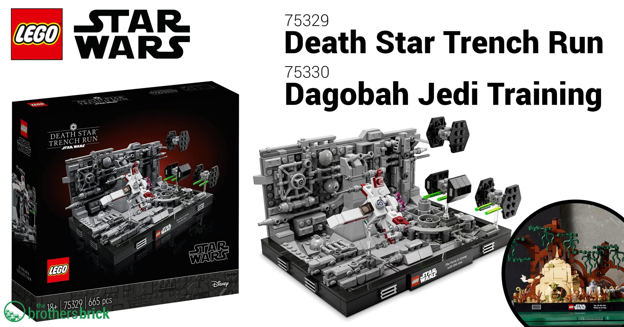 LEGO Star Wars 75329 Death Star Trench Run and 75330 Dagobah Jedi ...