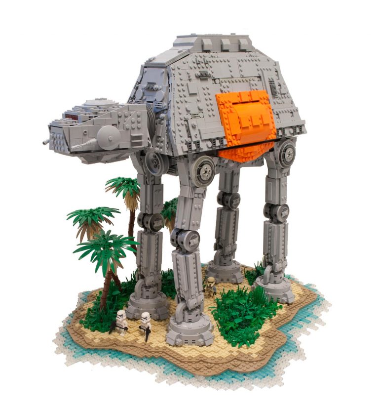 This LEGO AT-ACT from Rogue One: A Star Wars Story strides through the ...