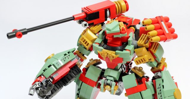 Red, gold & green mech - The Brothers Brick | The Brothers Brick
