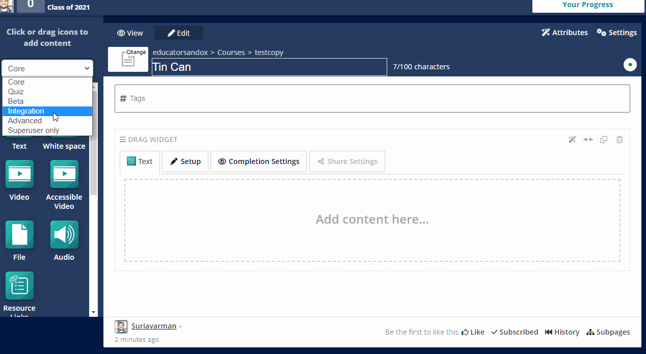 How Do I Use The Cmi5 Widget BETA Integration Widgets How Do I Use The Cmi5 Widget BETA Integration Widgets