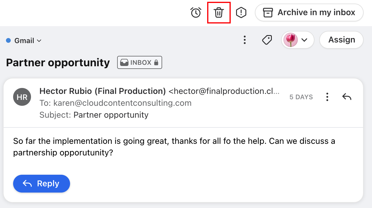 How To Trash Or Permanently Delete A Conversation Security Deliverability Front Help Center