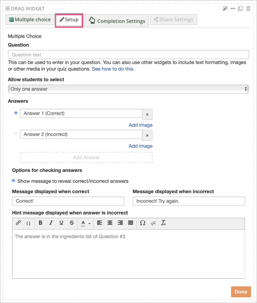 How Do I Use The Multiple Choice Widget Quiz Widgets Openlearning Help Community