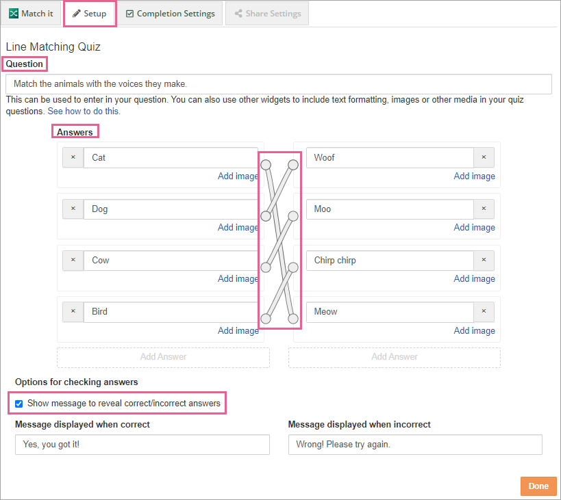 How Do I Use The Match It Widget How To Use The Match It Widget Quiz Widgets Openlearning