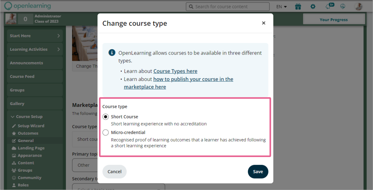 What are different course types? - Credentials: Badges & Certificates ...