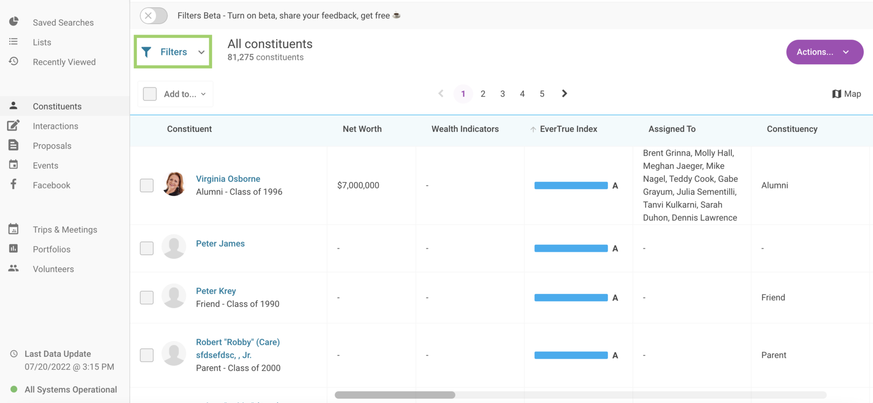 All About: Filters - Getting Started - EverTrue Help Center
