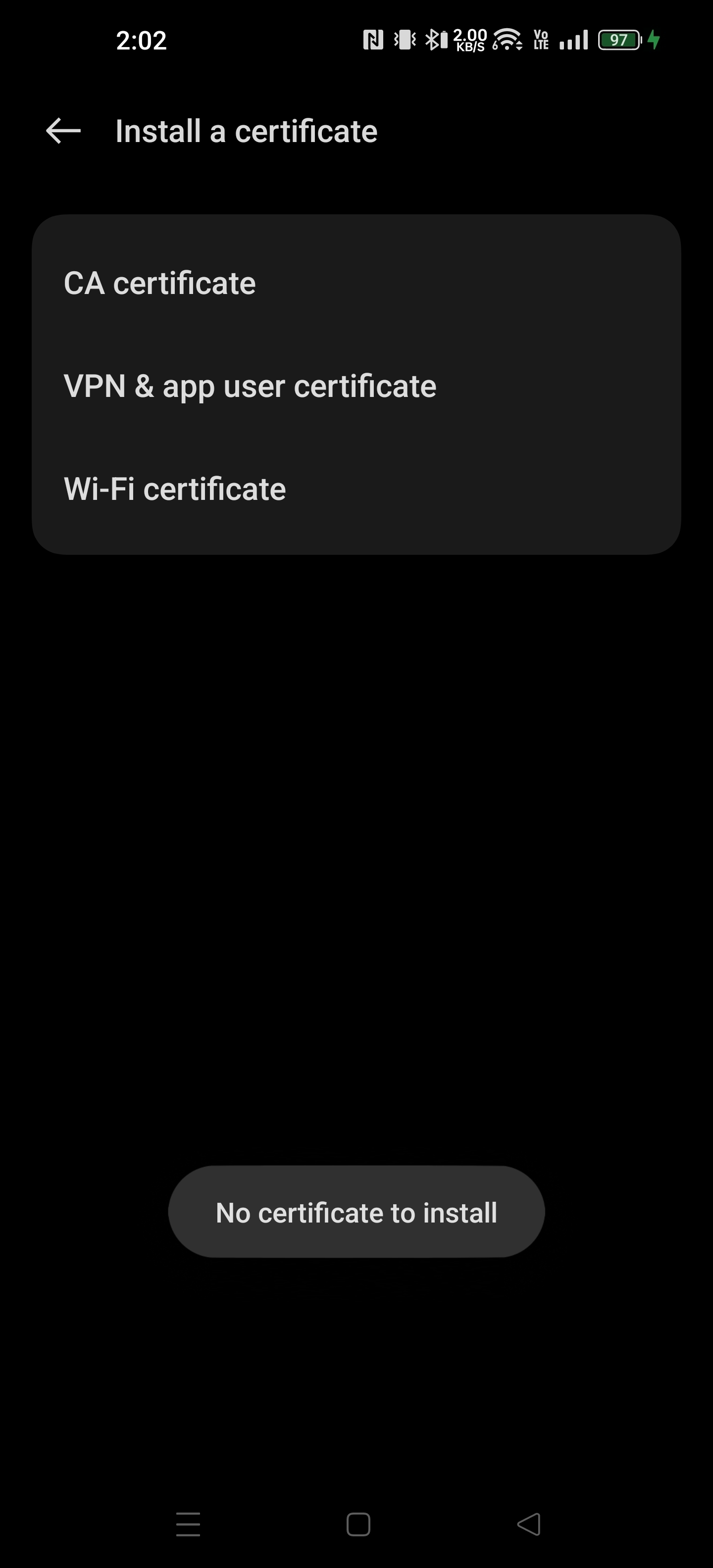 Unable to Install CA Certificate on Android 13 OxygenOS - Bug Reports - NextDNS Help Center