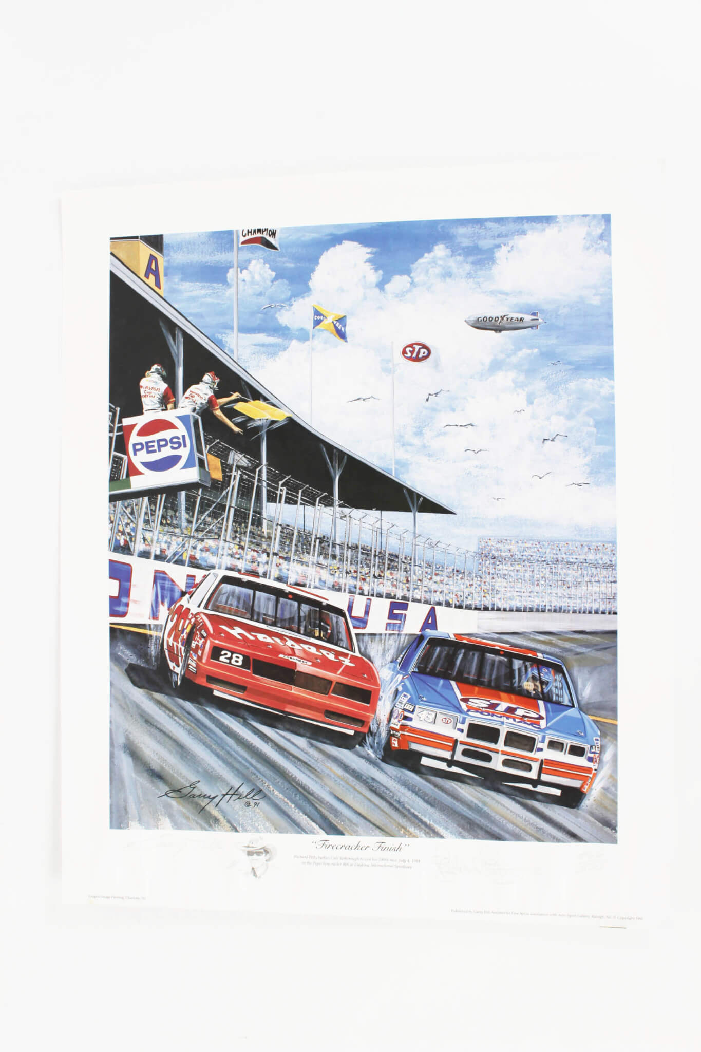 NASCAR Richard Petty Signed Limited Edition "Fire Cracker Finish" Print ...