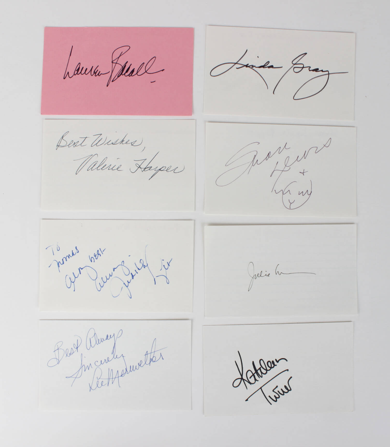Entertainers Signed Index Card Lot (29) - COA JSA | Memorabilia Expert