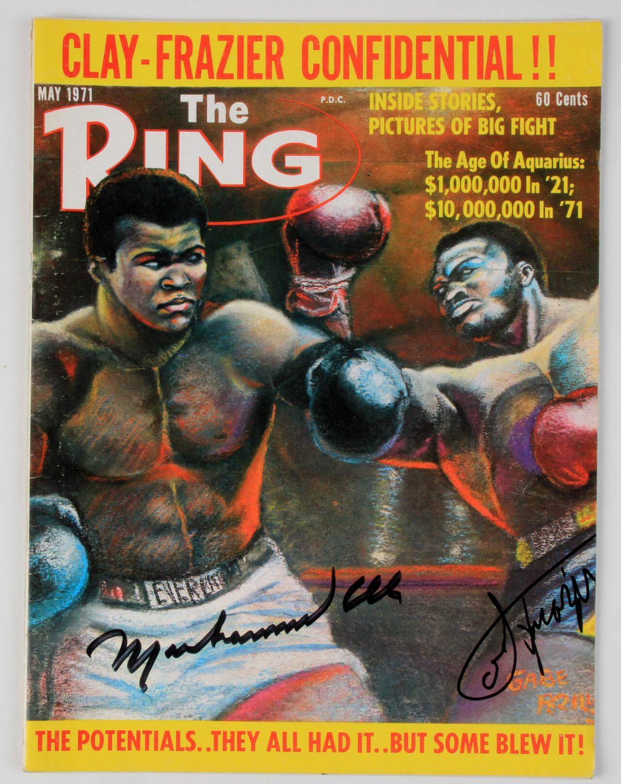1971 - Muhammad Ali & Joe Frazier Signed The Ring Magazine (JSA ...