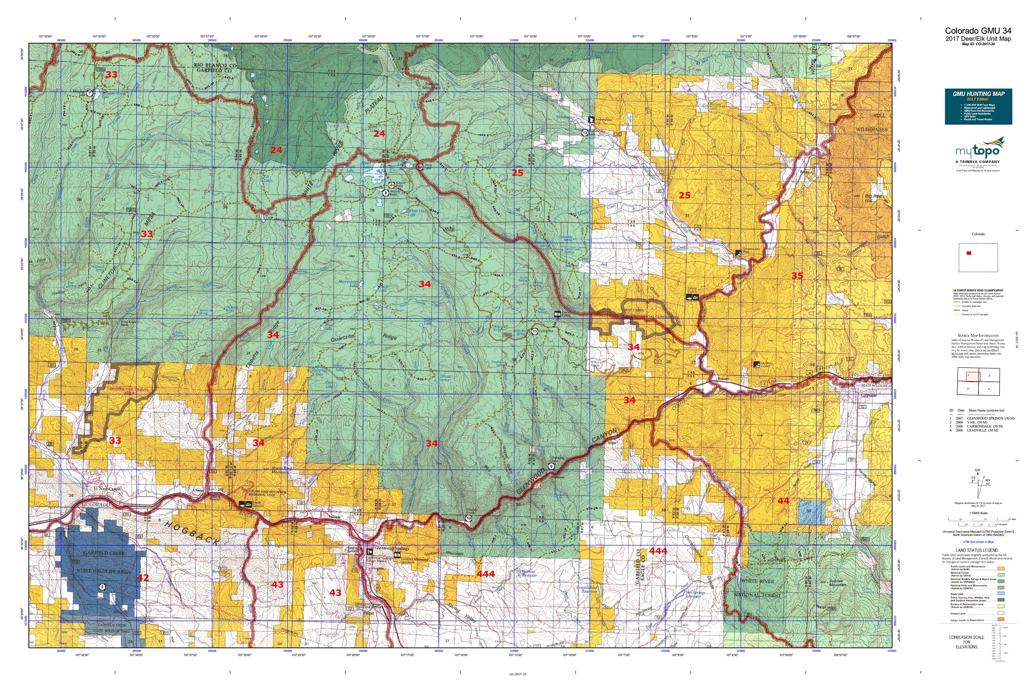 Colorado GMU 34 Map | MyTopo