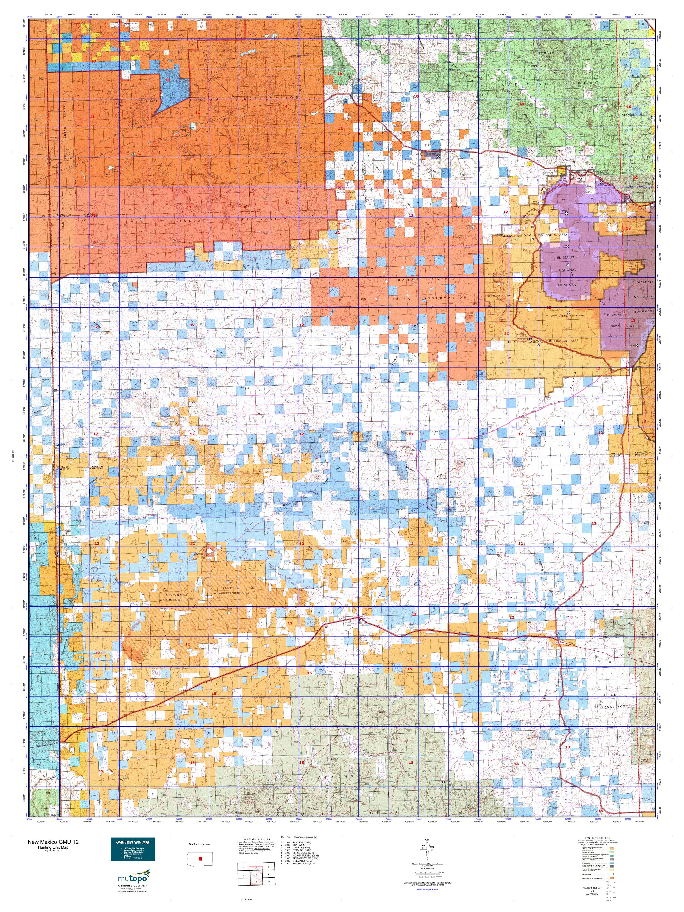 New Mexico GMU 12 Map | MyTopo