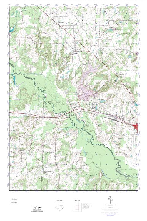 MyTopo Golden, Texas USGS Quad Topo Map