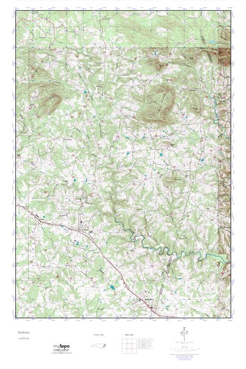 MyTopo Hiddenite, North Carolina USGS Quad Topo Map