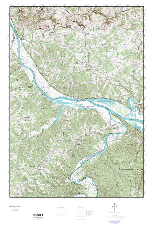 MyTopo Cheatham Dam, Tennessee USGS Quad Topo Map