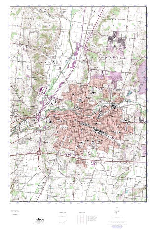 MyTopo Springfield, Ohio USGS Quad Topo Map
