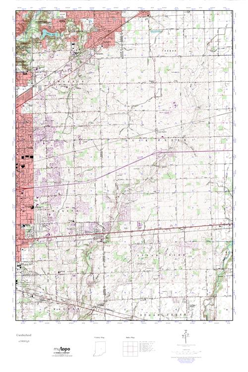 MyTopo Cumberland, Indiana USGS Quad Topo Map