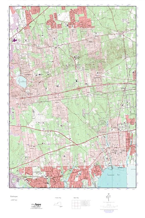 MyTopo Patchogue, New York USGS Quad Topo Map