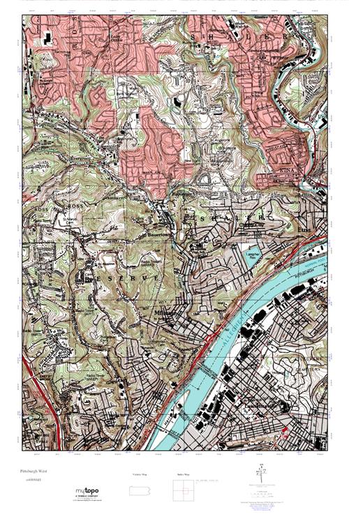 MyTopo Pittsburgh West, Pennsylvania USGS Quad Topo Map