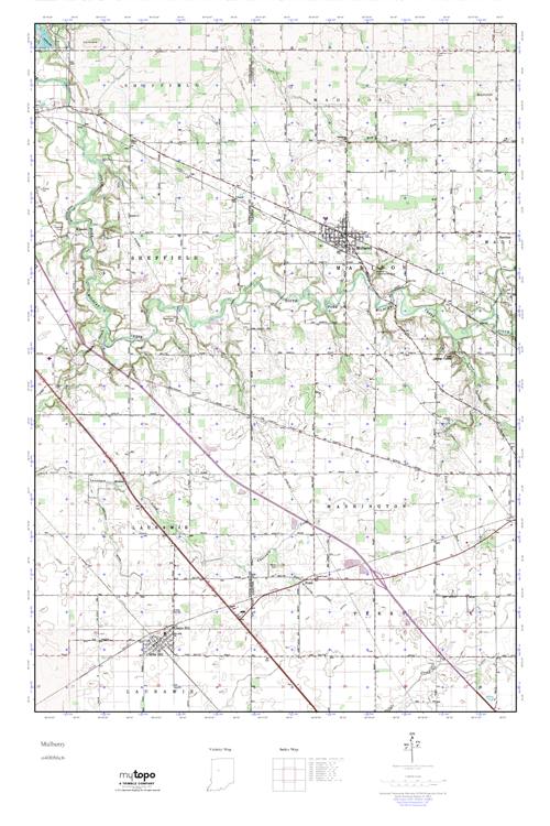 MyTopo Mulberry, Indiana USGS Quad Topo Map