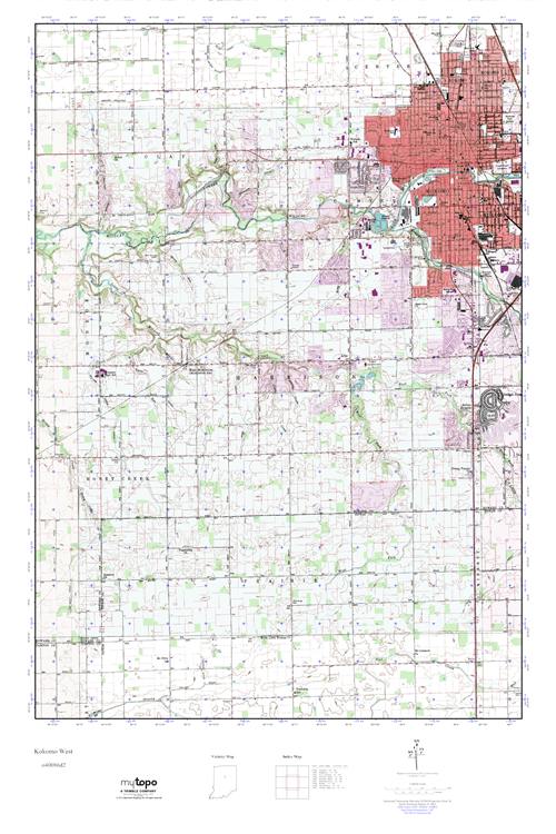 MyTopo Kokomo West, Indiana USGS Quad Topo Map