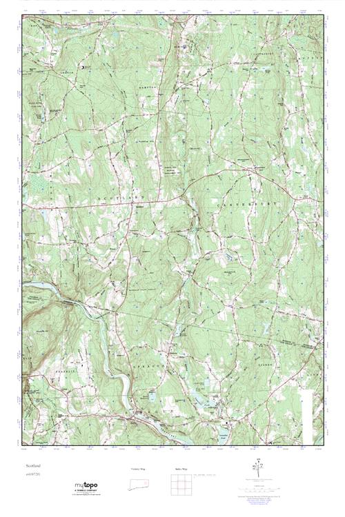 MyTopo Scotland, Connecticut USGS Quad Topo Map