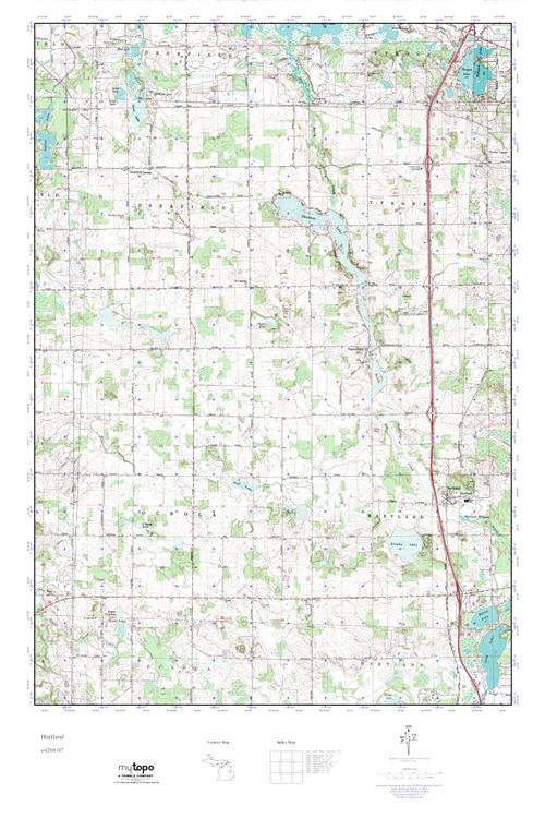 MyTopo Hartland, Michigan USGS Quad Topo Map
