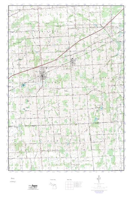 MyTopo Perry, Michigan USGS Quad Topo Map