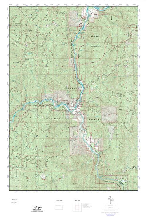 MyTopo Agness, Oregon USGS Quad Topo Map