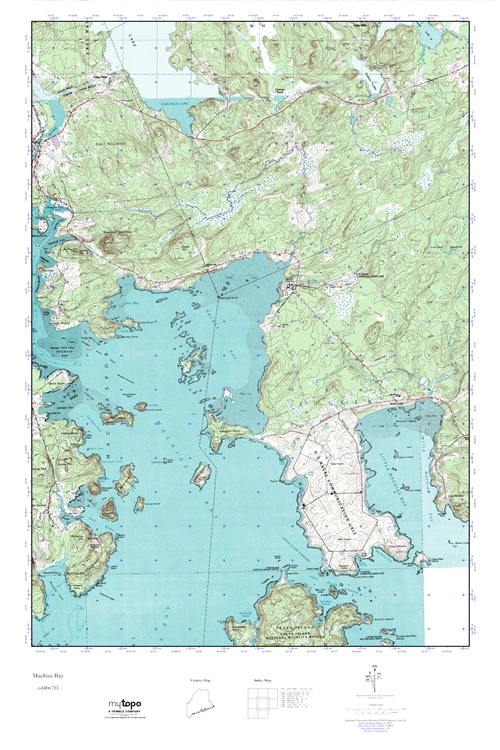 MyTopo Machias Bay, Maine USGS Quad Topo Map