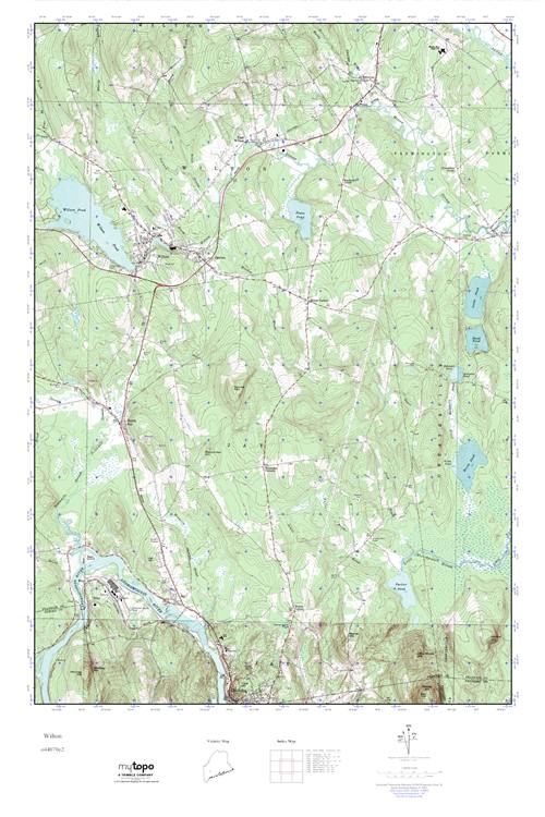 MyTopo Wilton, Maine USGS Quad Topo Map