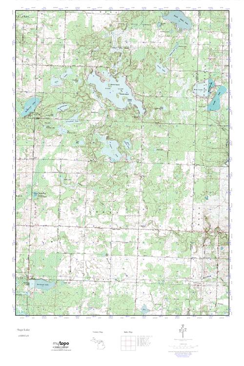 MyTopo Sage Lake, Michigan USGS Quad Topo Map