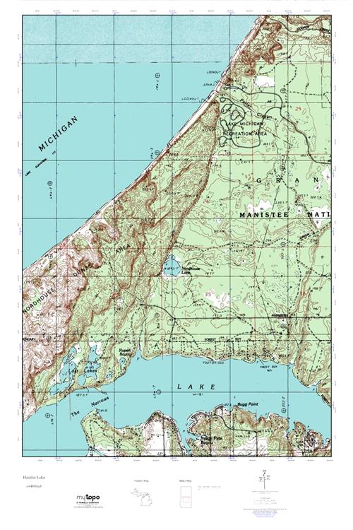 MyTopo Hamlin Lake, Michigan USGS Quad Topo Map