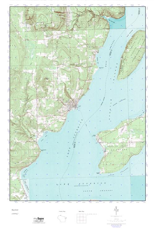 MyTopo Bayfield, Wisconsin USGS Quad Topo Map