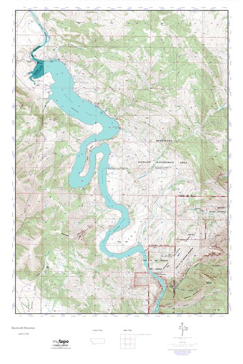 MyTopo Beartooth Mountain, Montana USGS Quad Topo Map