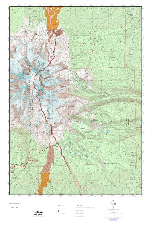 MyTopo Mount Adams East, Washington USGS Quad Topo Map