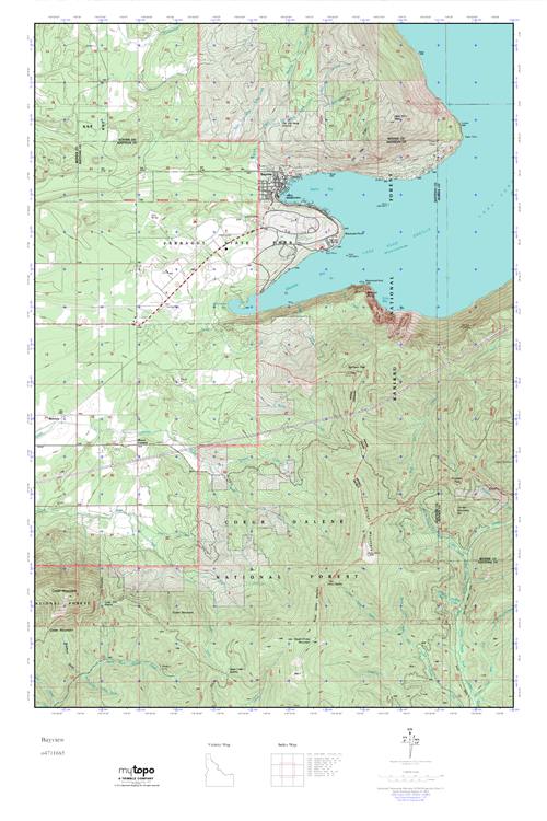 MyTopo Bayview, Idaho USGS Quad Topo Map