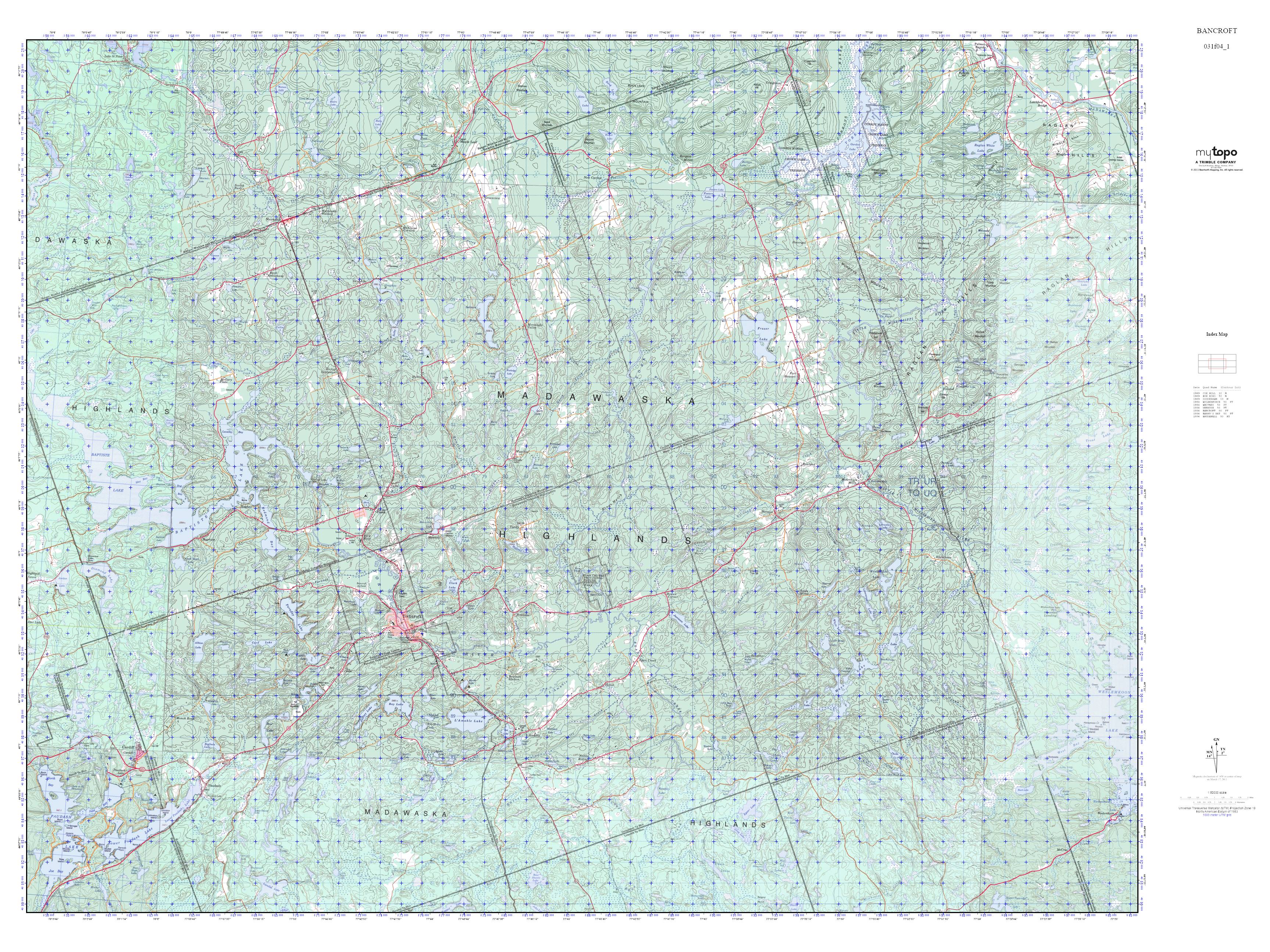 MyTopo BANCROFT, Ontario USGS Quad Topo Map