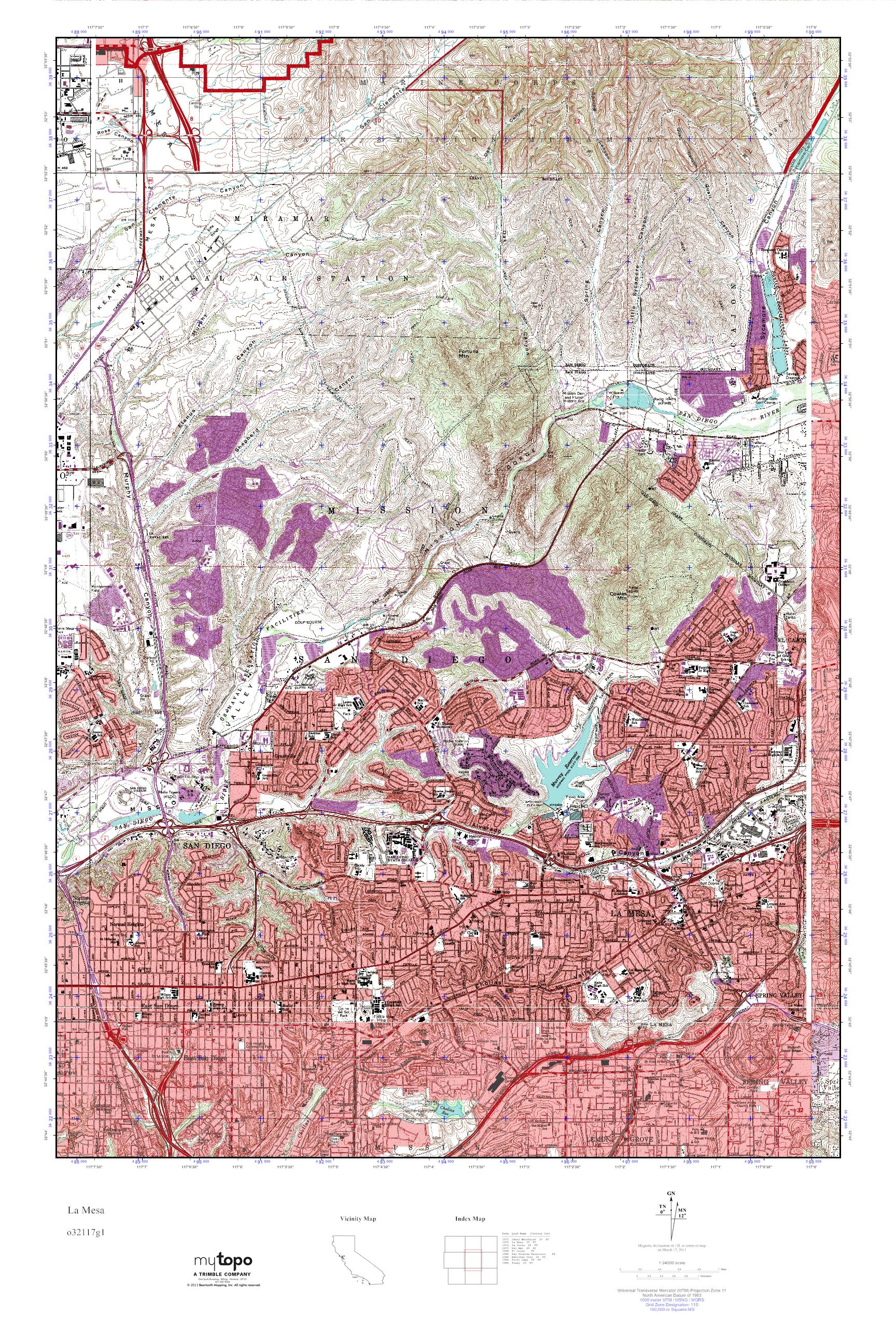 Mytopo La Mesa California Usgs Quad Topo Map