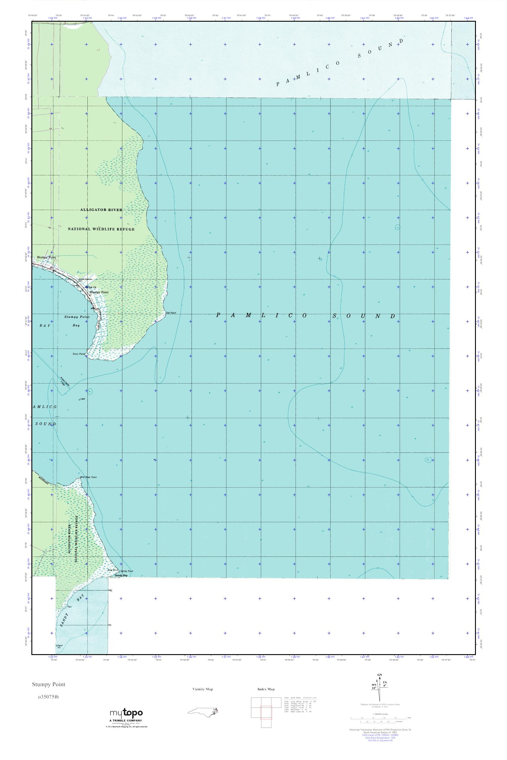 MyTopo Stumpy Point, North Carolina USGS Quad Topo Map