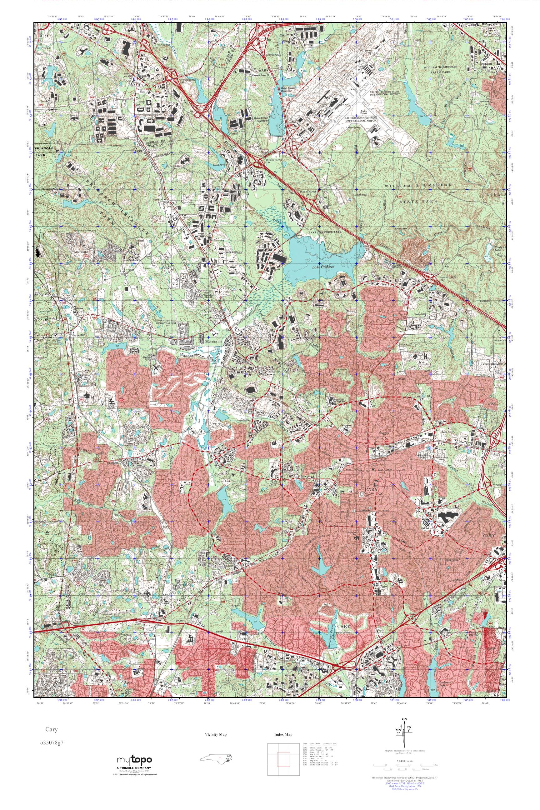 Cary North Carolina Map