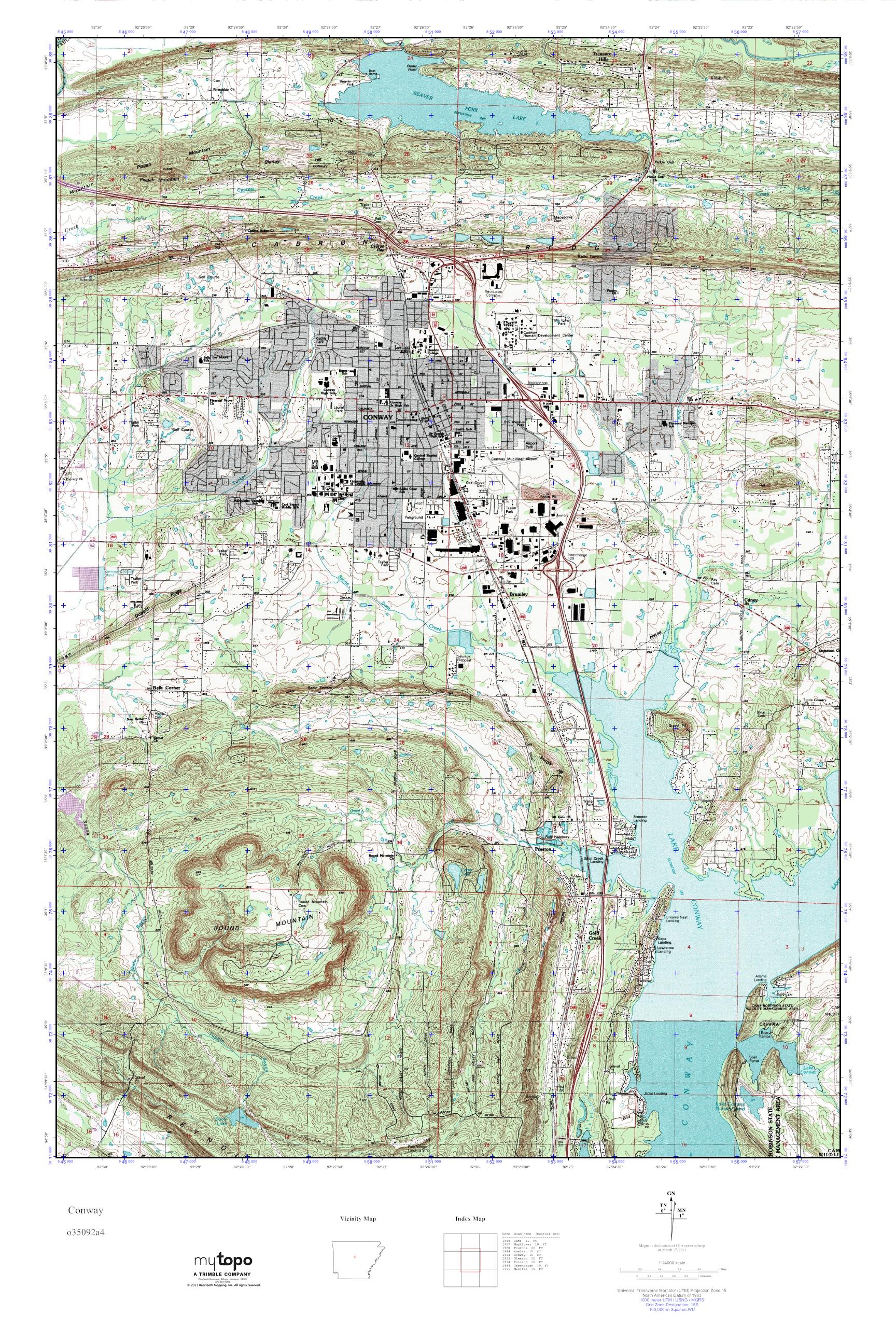MyTopo Conway, Arkansas USGS Quad Topo Map