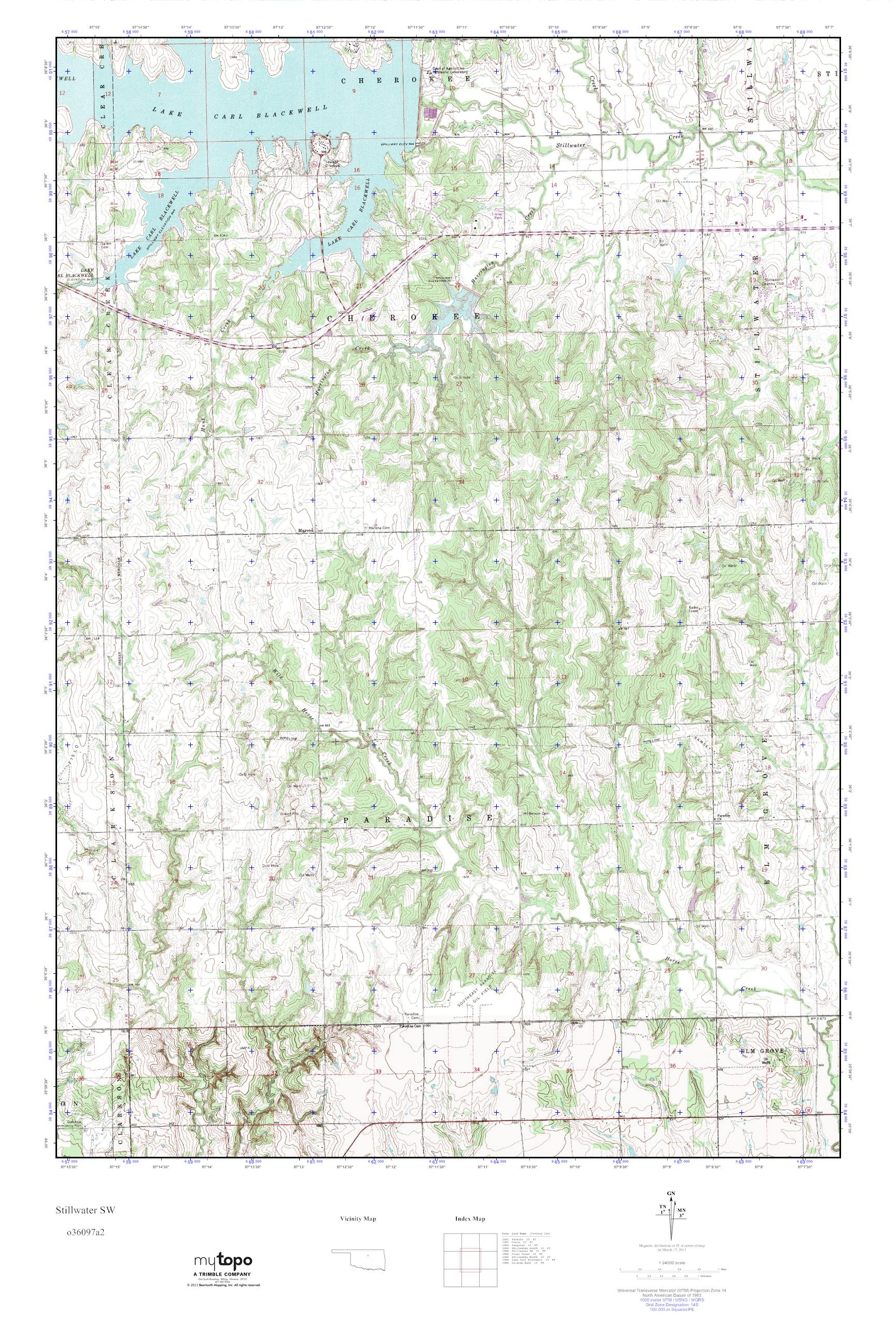 MyTopo Stillwater SW, Oklahoma USGS Quad Topo Map