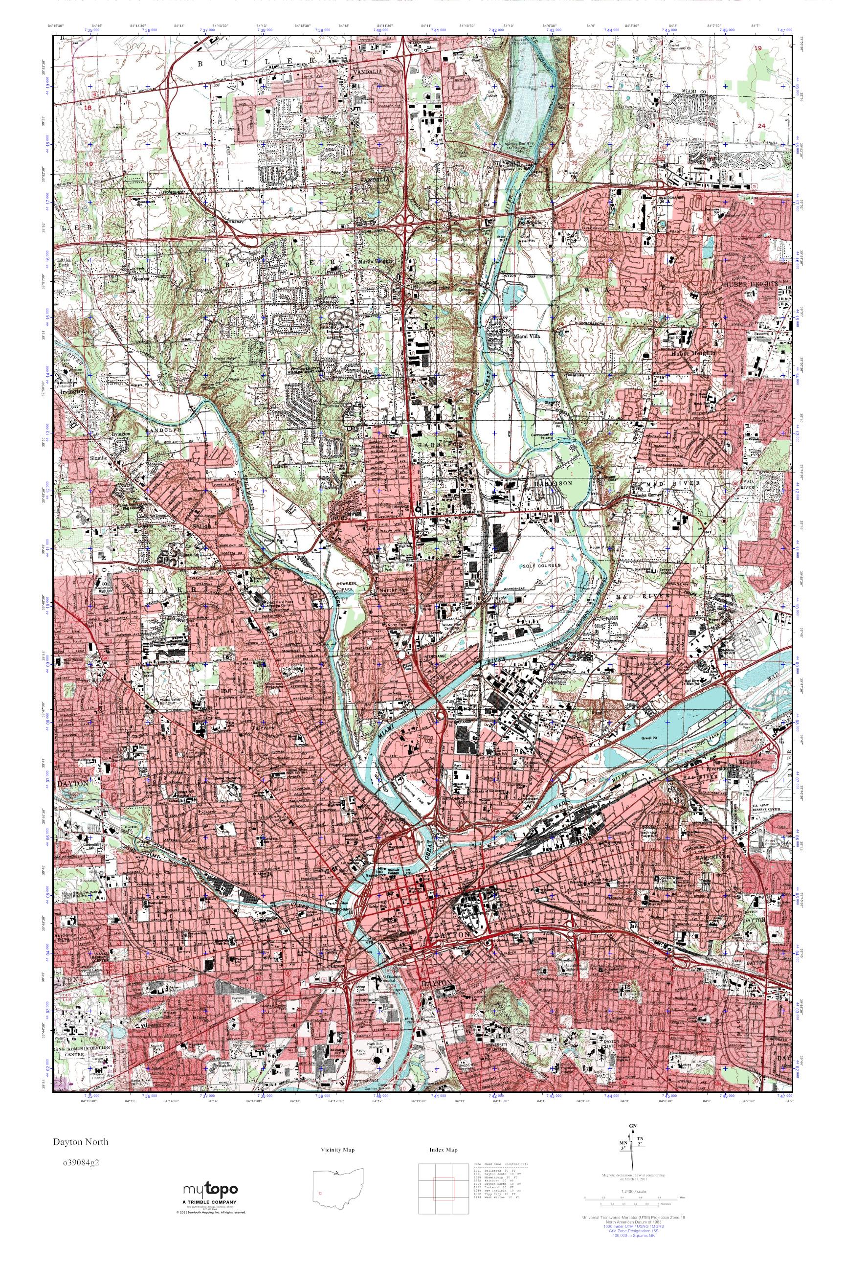 MyTopo Dayton North, Ohio USGS Quad Topo Map