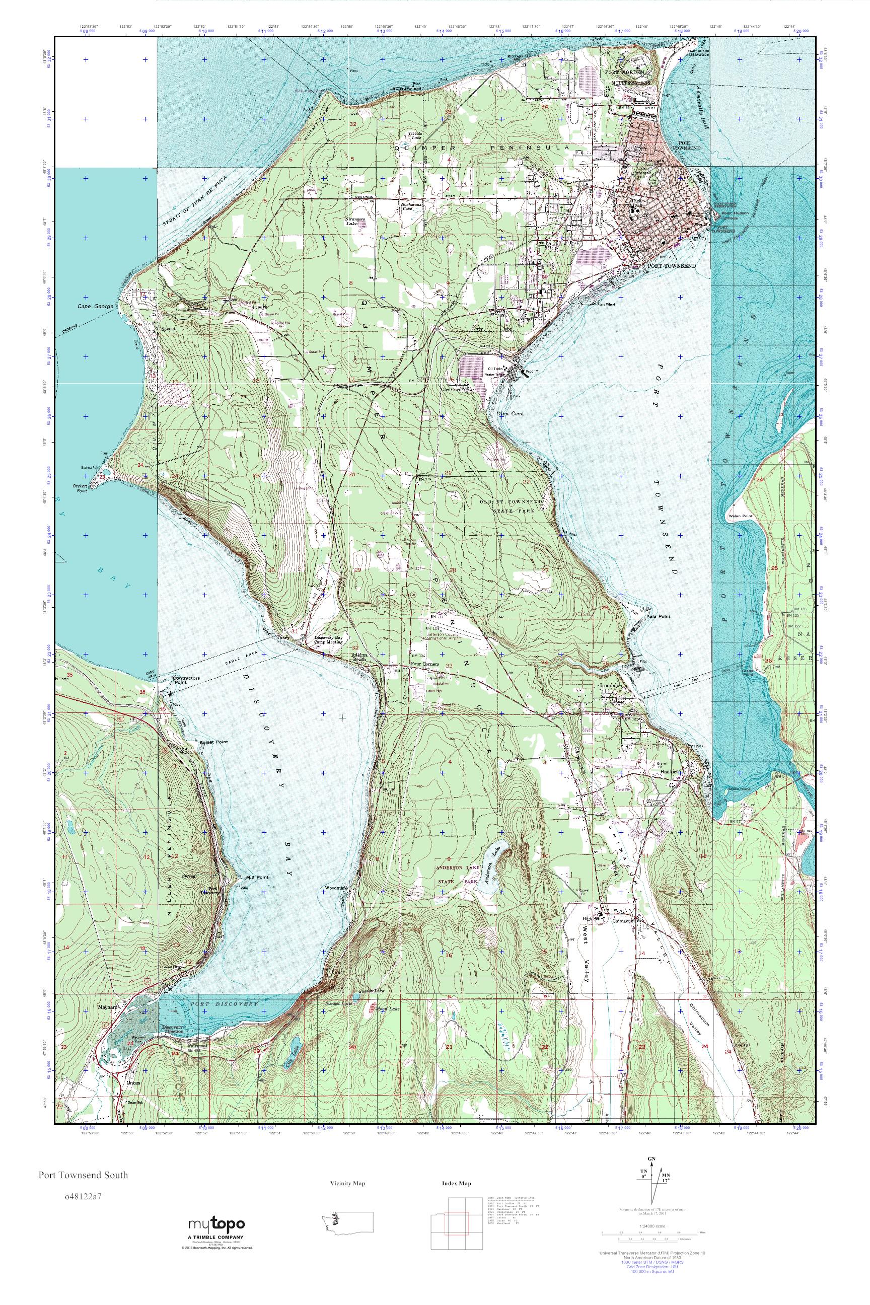 MyTopo Port Townsend South, Washington USGS Quad Topo Map