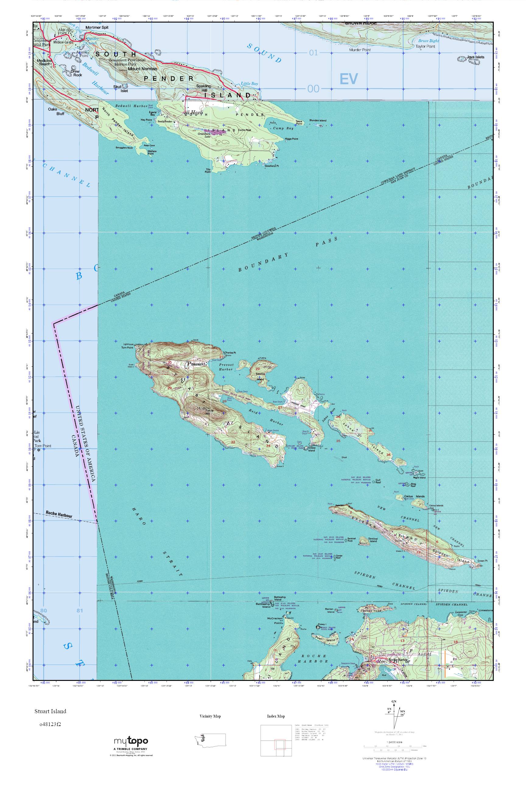 MyTopo Stuart Island, Washington USGS Quad Topo Map